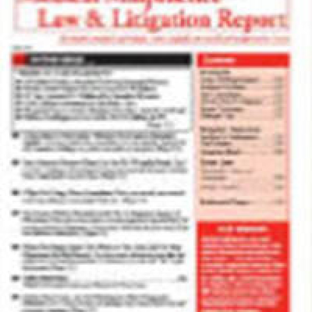 Medical Malpractice Law & Litigation Report Magazine Subscriber Services